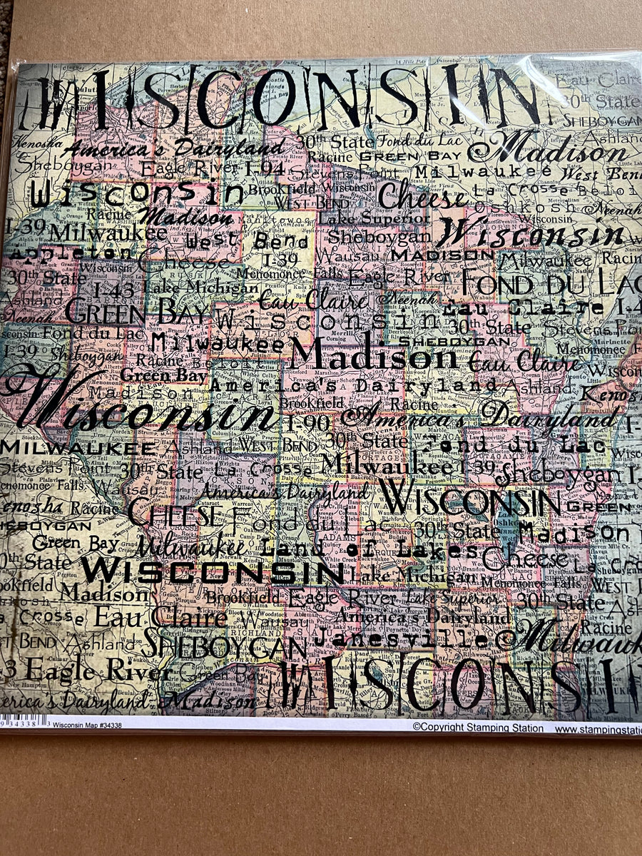 Wisconsin Map paper – WINNECONNE CRAFTS